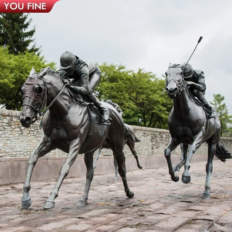 Outdoor Race Course Decor Large Bronze Racehorse Sculpture Horse Statue ...