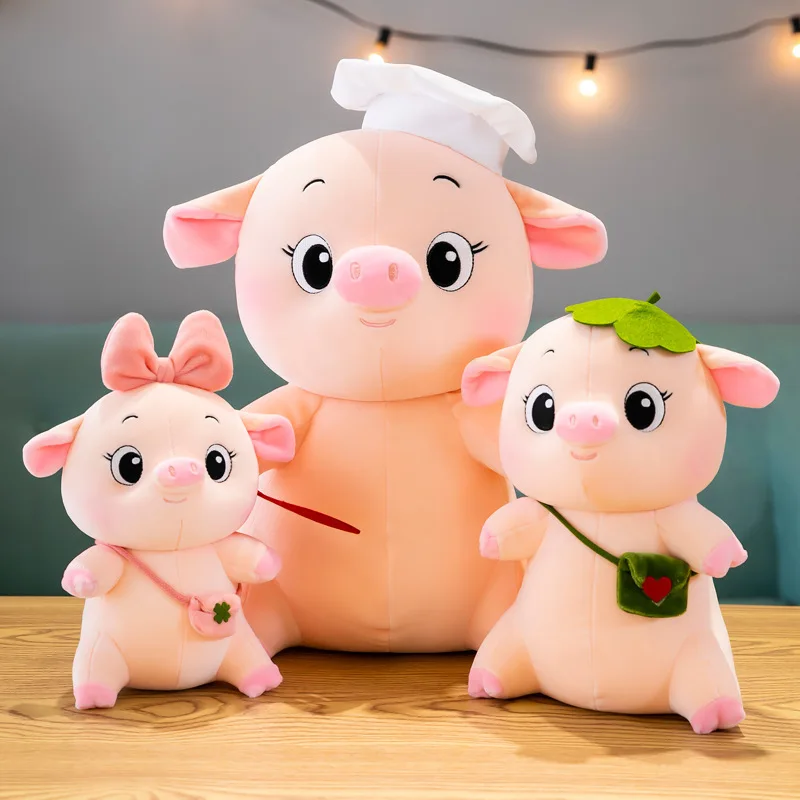 Cute Baby Pig Plush Toy Couple Pig Soft Doll Sleeping Soft Pillow pink ...