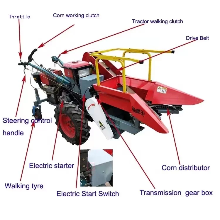 Agricultural Hand Tractor - Efficient Corn Cob Harvesting