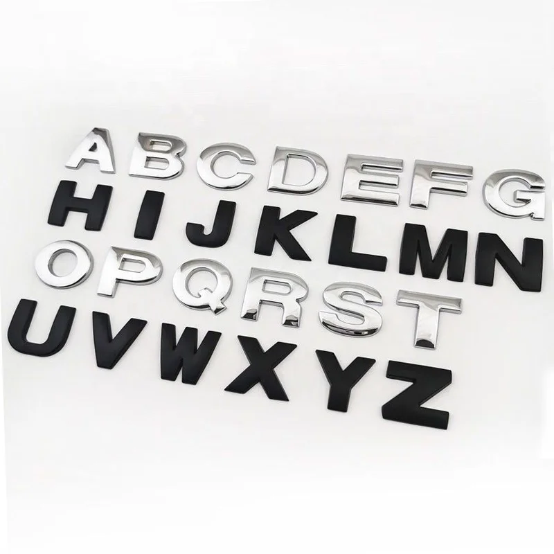 Car Emblem Letters Sticker DIY 3D Chrome Number Symbol Badge Decal ...