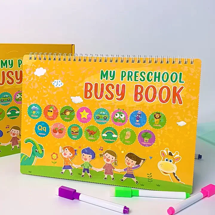 Montessori Busy Book Educational Toys Toddlers Quiet Book Puzzle Paste ...