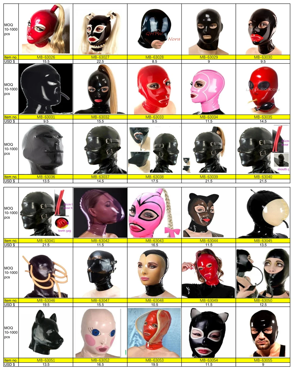 Complete-Type Latex Rubber Wind Hatband Long Nose Nozzle Teeth Gag ...