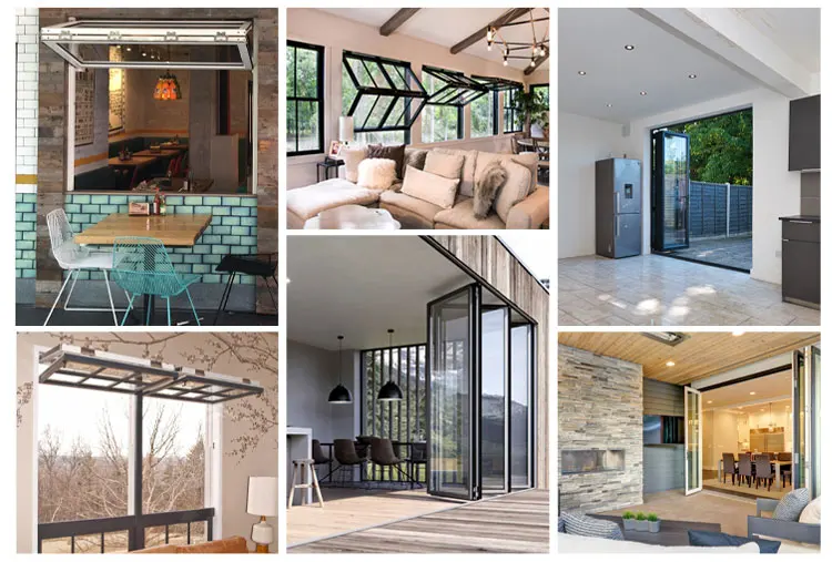 Aluminium Customize Kitchen Bi Fold Window Vertical Top Folding Glass ...