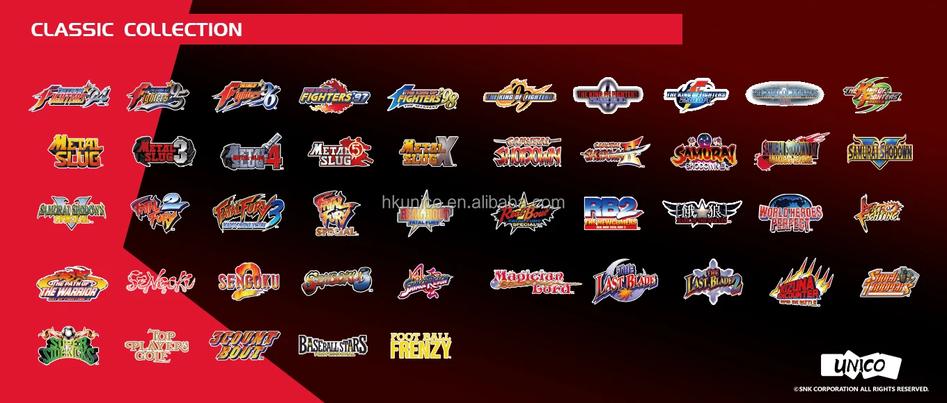 Retro Console with 45 Pre-Loaded Classic Games - Red MVS MINI Unico ...