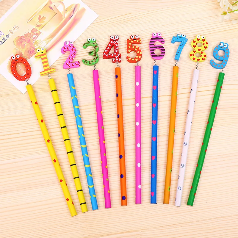 Hoye Crafts Lovely Wooden Pencil With Cartoon Number Eraser - Buy ...