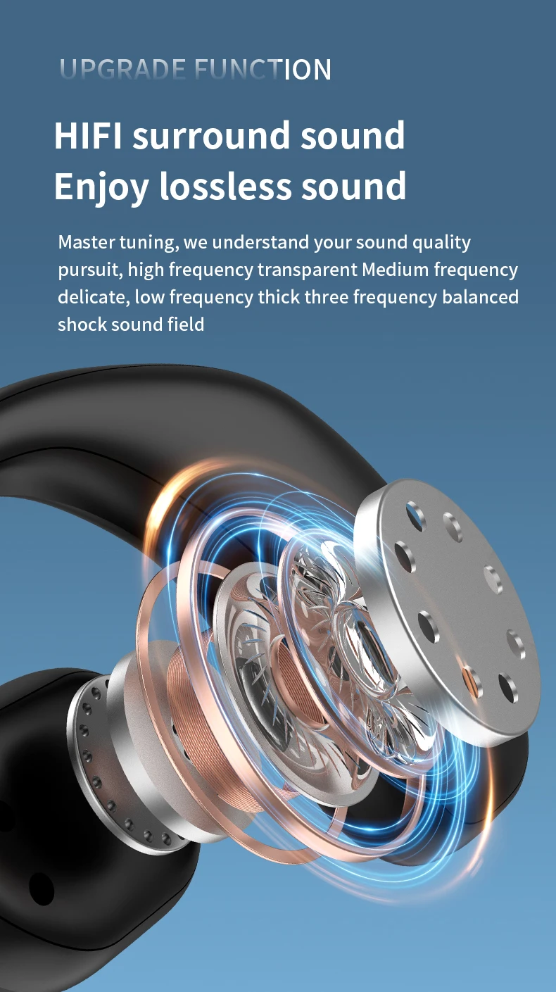 2025 Newest Bone Conduction Ear Hook F60 BT 5.3 TWS Earphones