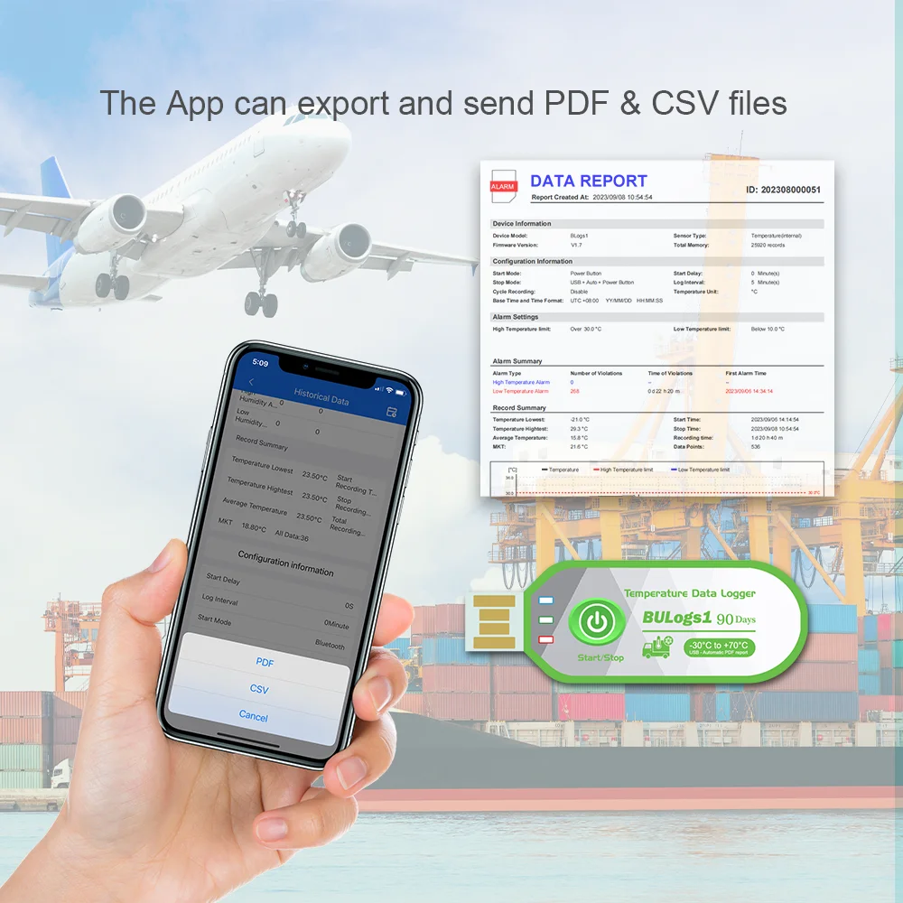 Hot Sale USB BLE Temperature Sensor Data Loggers USB Vaccines Temperature Monitoring Controller ...