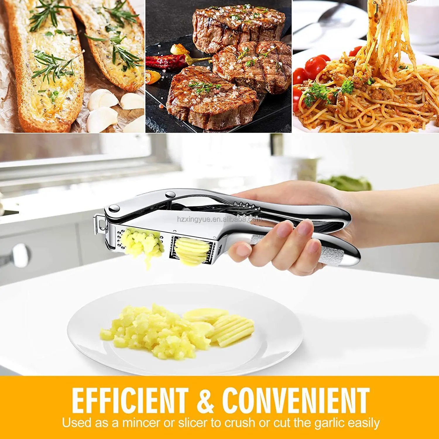 Hot Sale 2 in 1 Manual Aluminum Alloy Stainless Steel Garlic Press ...