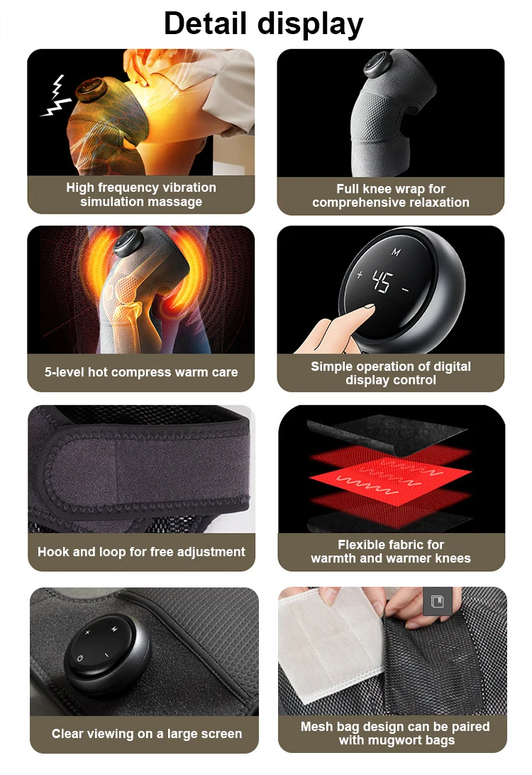 Electric Vibration Machine Elbow Knee Pads Massager Belt Electric Knee ...