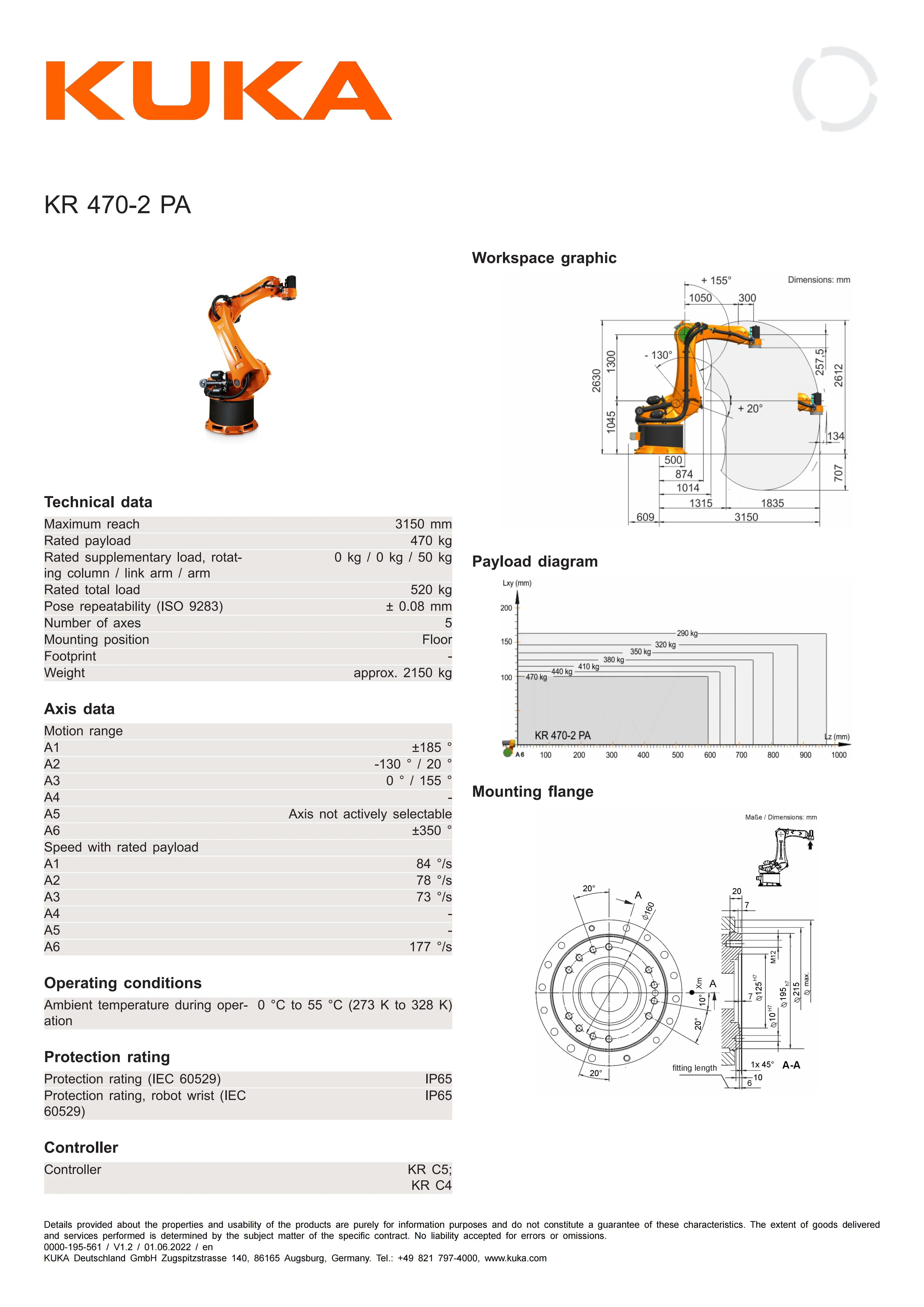 KUKA KR470 PA Industrial 6 Axis Robot Arm Kuka KUKA Robot with Core ...