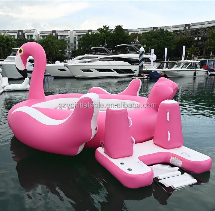 Guangzhou Custom Giant Floating Inflatable Flamingo 6 Person for Water ...