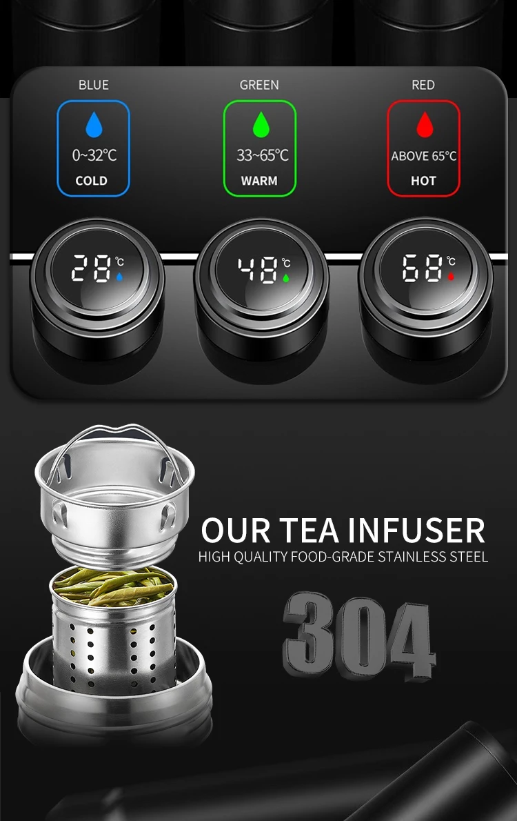 Smart Water Bottle Termo - LED Temperature Display