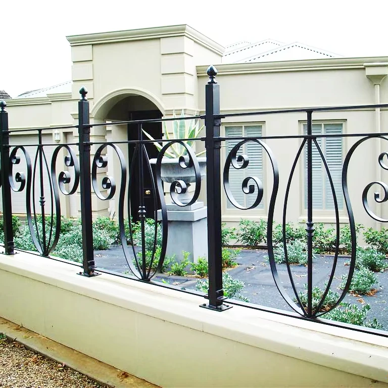 BLACK ALUMINUM RAILS Balustrades Handrails Modern Balcony Steel Railing ...