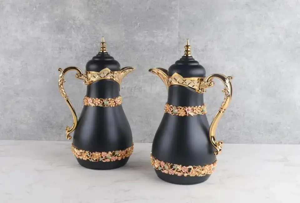 2023 Custom Arabic Luxury Gold Dalllah Tea Set Vacuum Flask Coffee And ...
