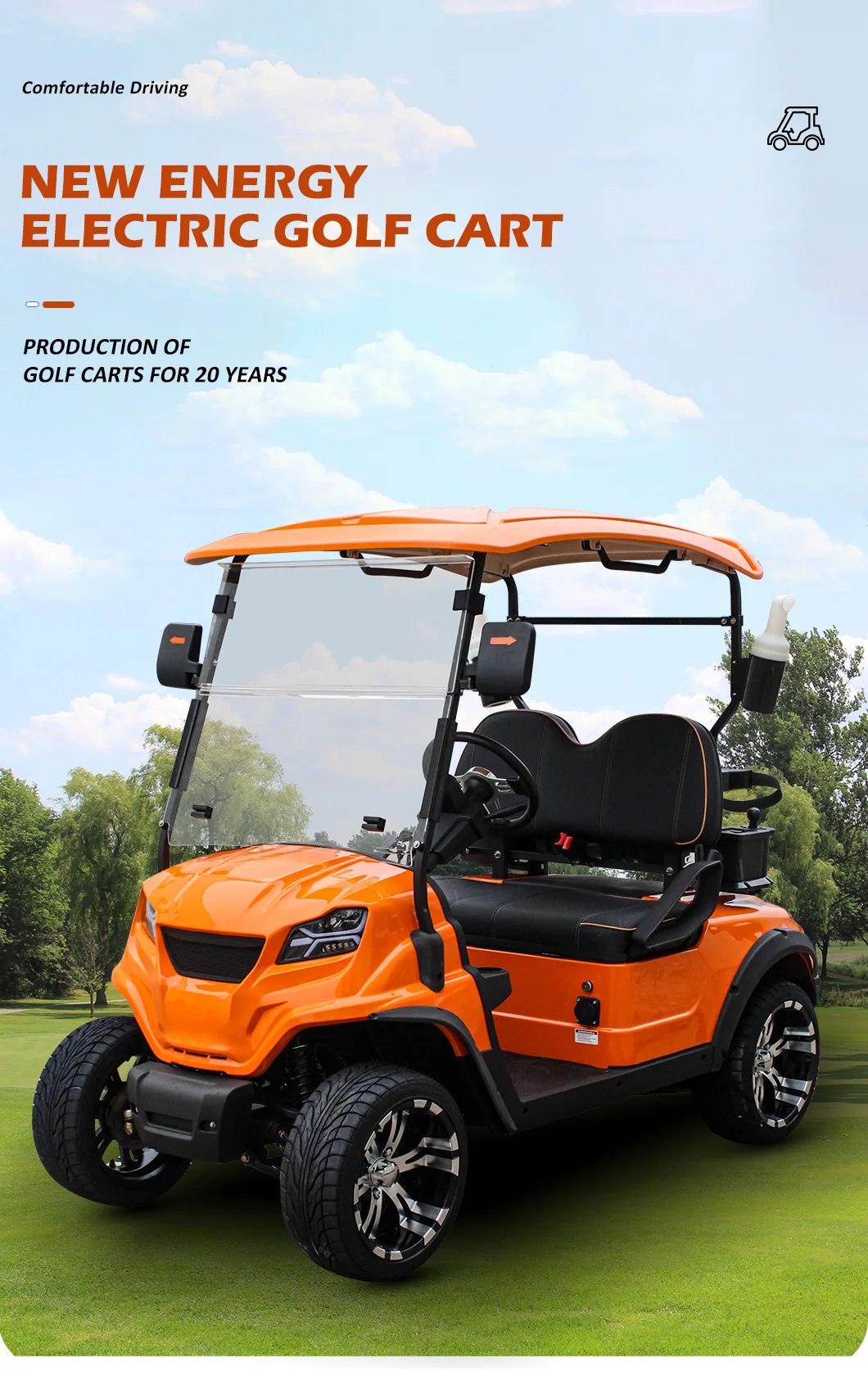 4 Wheel Electric Golf Cart 2 Seater Mini Golf Car Road Legal Utility ...