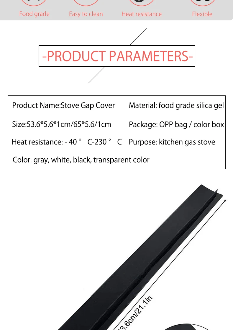 21 Inch Rubber Slit Strip Cooktop High Temperature Oil Resistant Single ...