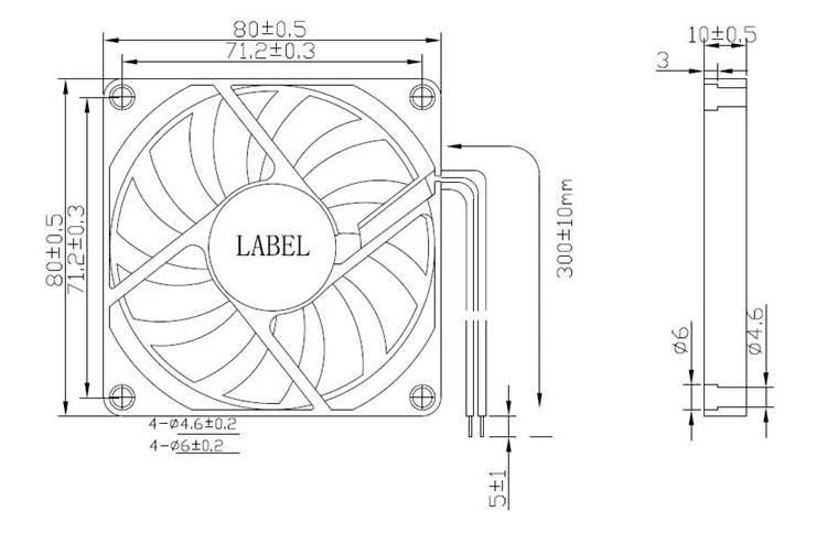 80mm Axial Flow Plastic Cooling Fan 80x80x10 DC 5V 12V 24V 8010 ...