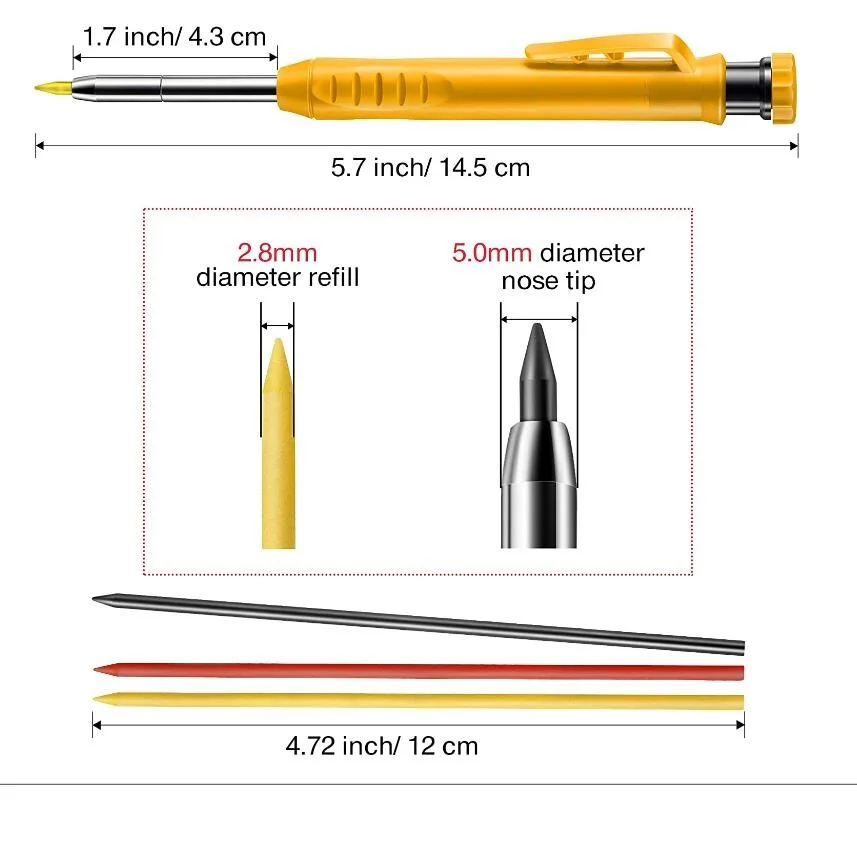 Engineer Refillable Mechanical Automatic Carpenter Pencil