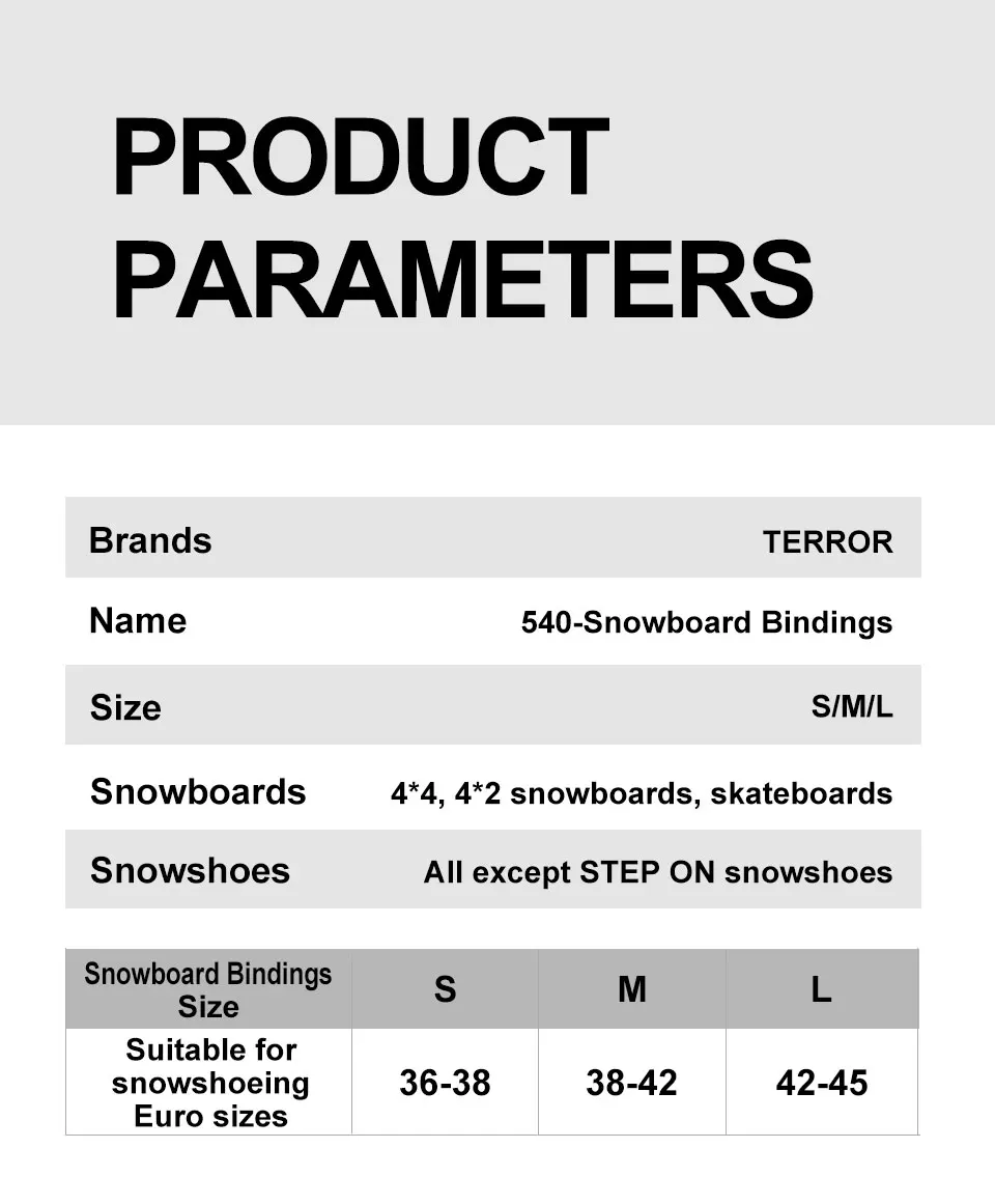 Quick Snowboard Bindings TERROR 540 - Versatile & Durable