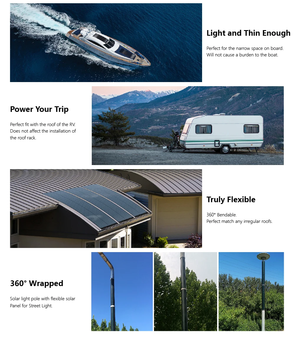 Flexible Solar For Solarlight Solar System Etfe Rollable Adhesive ...