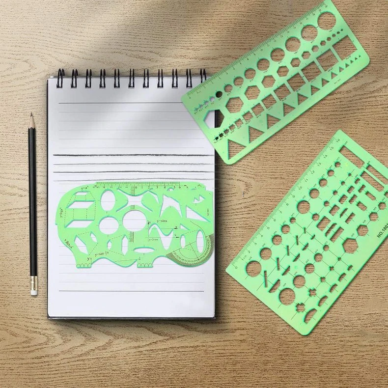 45 Degree Ellipse Drafting Drawing Stencil Mechanical Plastic Oval ...