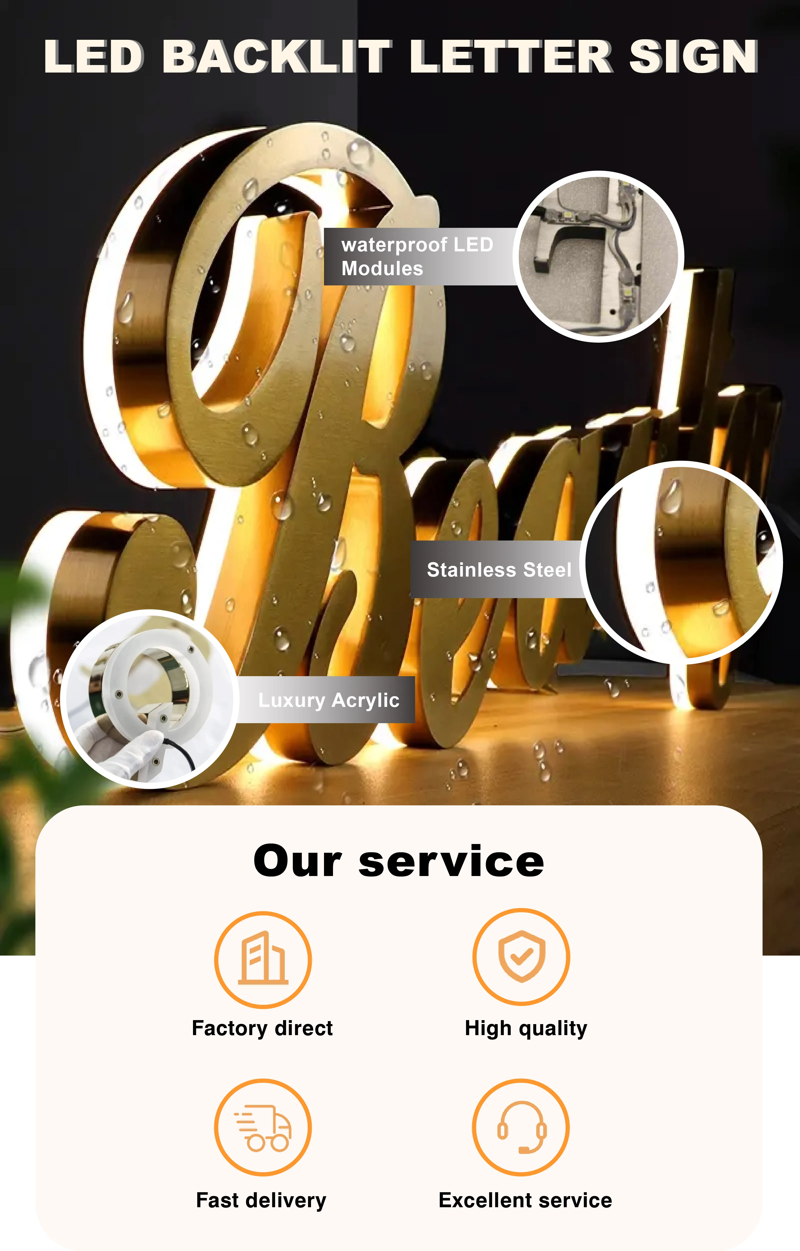 Custom 3D LED Logo Signs - Durable & Bright Solutions