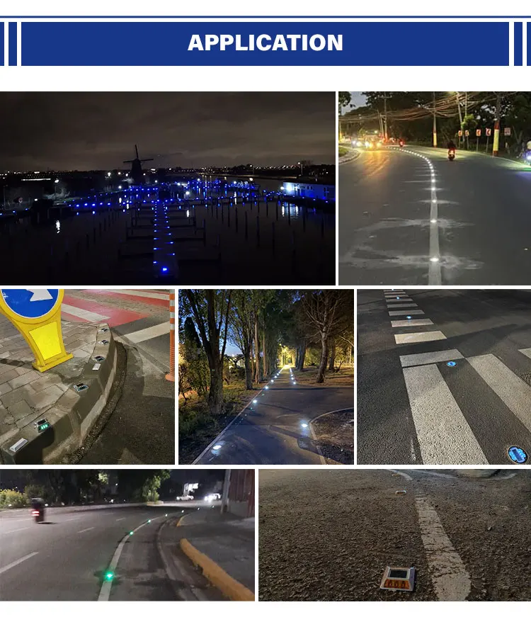 Aluminum Road Reflectors IP68 for Sidewalks - Solar LED