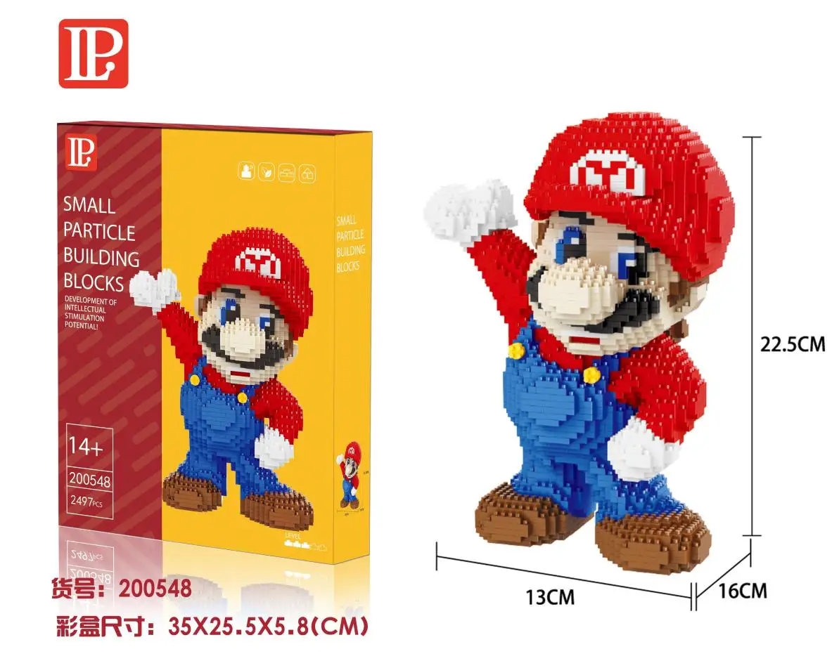 Hot Sell Diy Mini Cartoon Character Building Block Sets Marios For Kids ...
