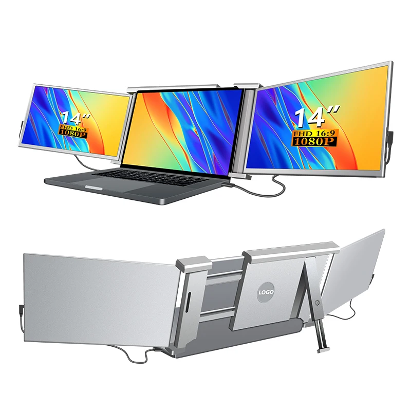 Dual Screen Laptop 14 Inch Lcd Ips Giant Screen Extended Monitor With ...