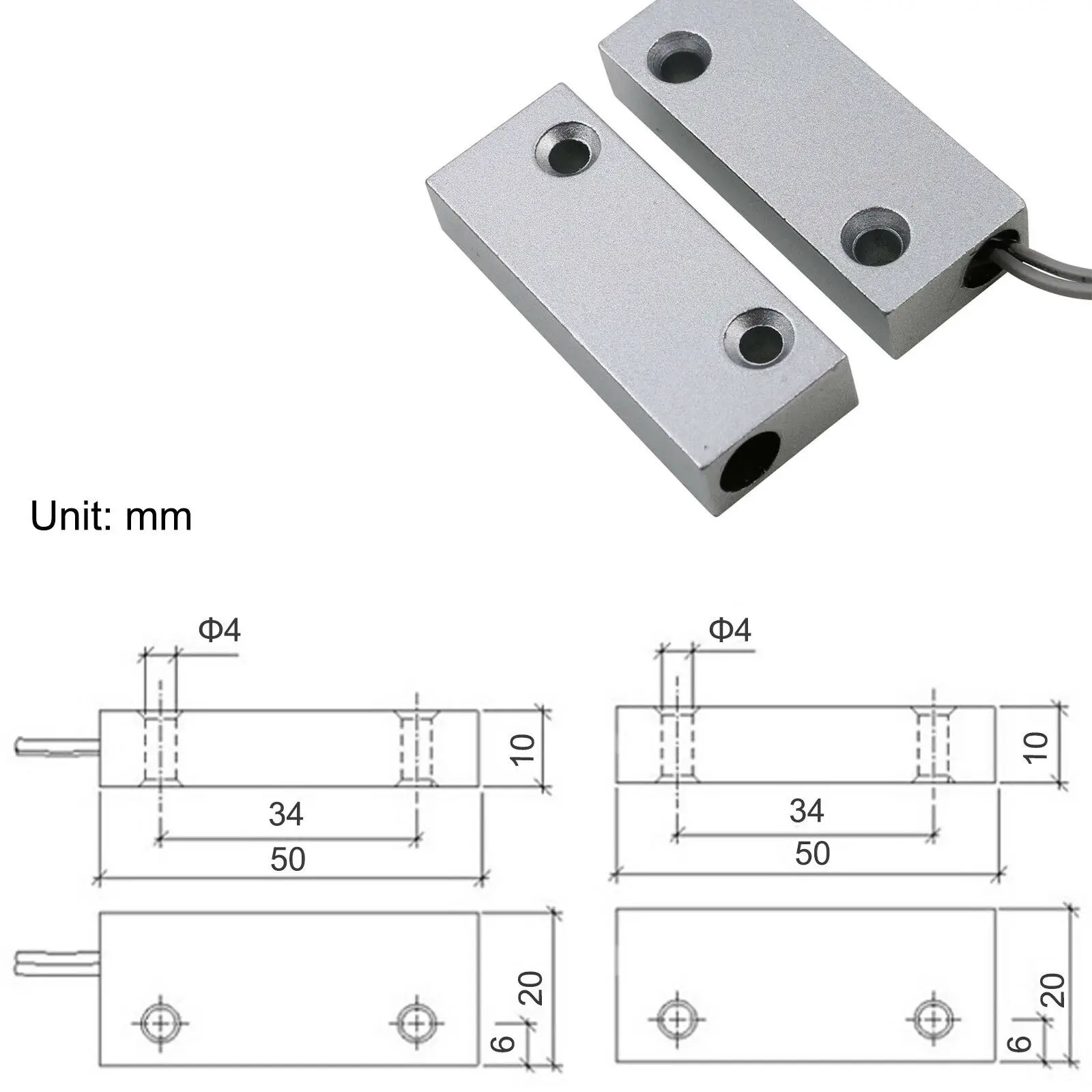 ACM Wired Magnetic Metal Alarm Door Window Sensor Detector