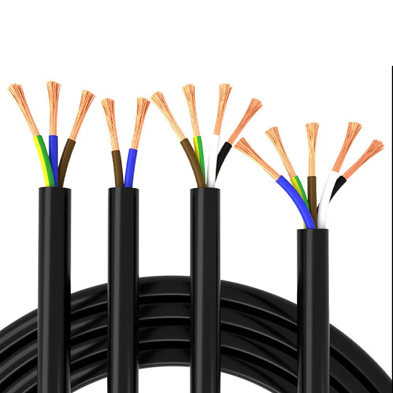 Multi-cores Copper Conductors Flexible Rvv Power Cable 0.5 0.75 1 1.5 2.5 4 6 Mm Electrical Wire ...