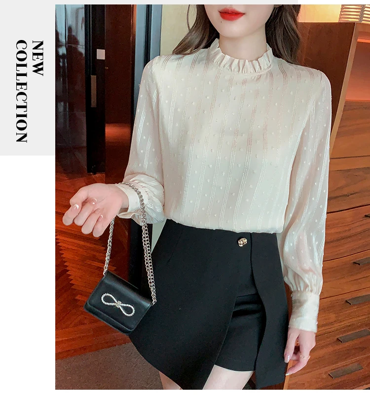 Spring Long Sleeve Blouse Women Blusas Mujer De Moda 2022 Stand Collar ...
