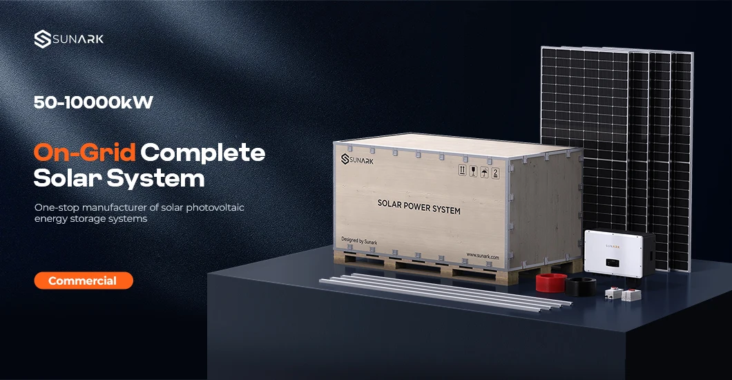 Sunark 3 Phase Solar Systems 100Kw 200Kw 300Kw 400Kw Grid Tied Solar ...