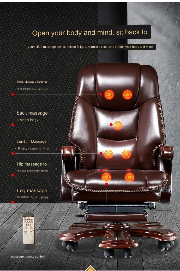 Durable High Back Leather Office Chair - Adjustable & Comfortable