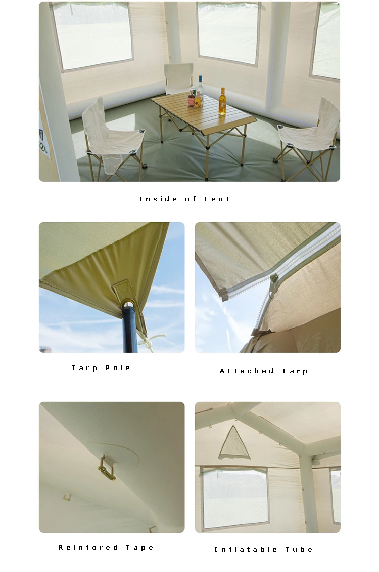 Air Pole Inflatable Waterproof Glamping Tent Inflatable Party Tent ...