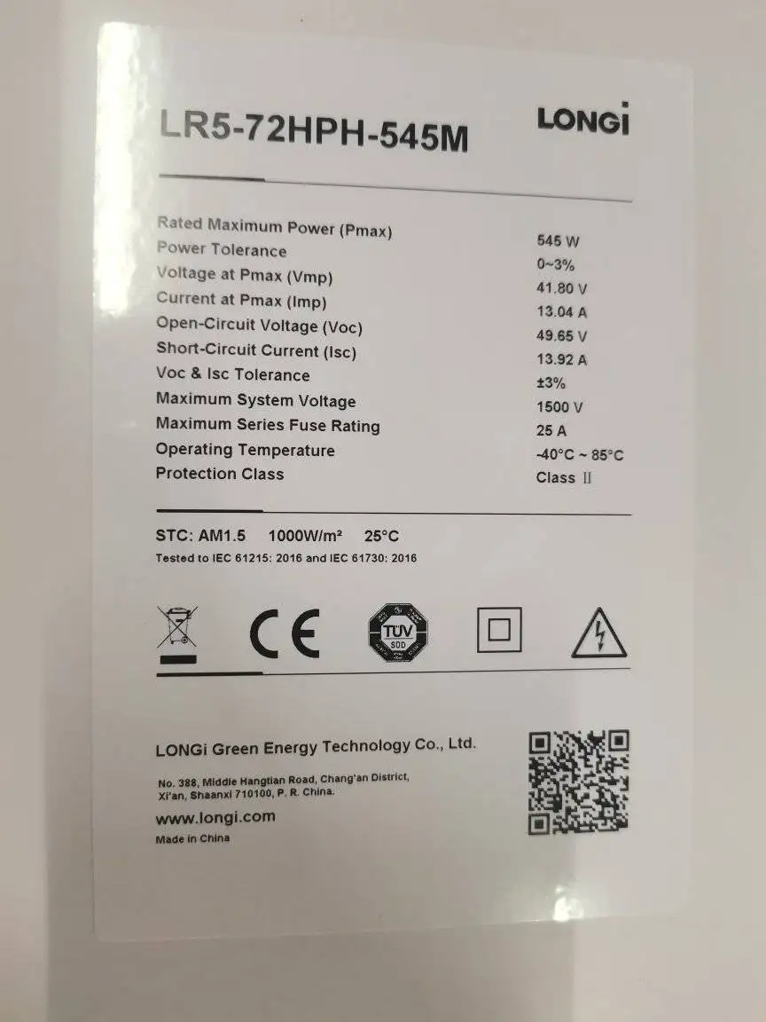 Longi Solar Panel 530w 535 W 540watt 545w 550 W Hi-mo5 182mm Mono Perc ...