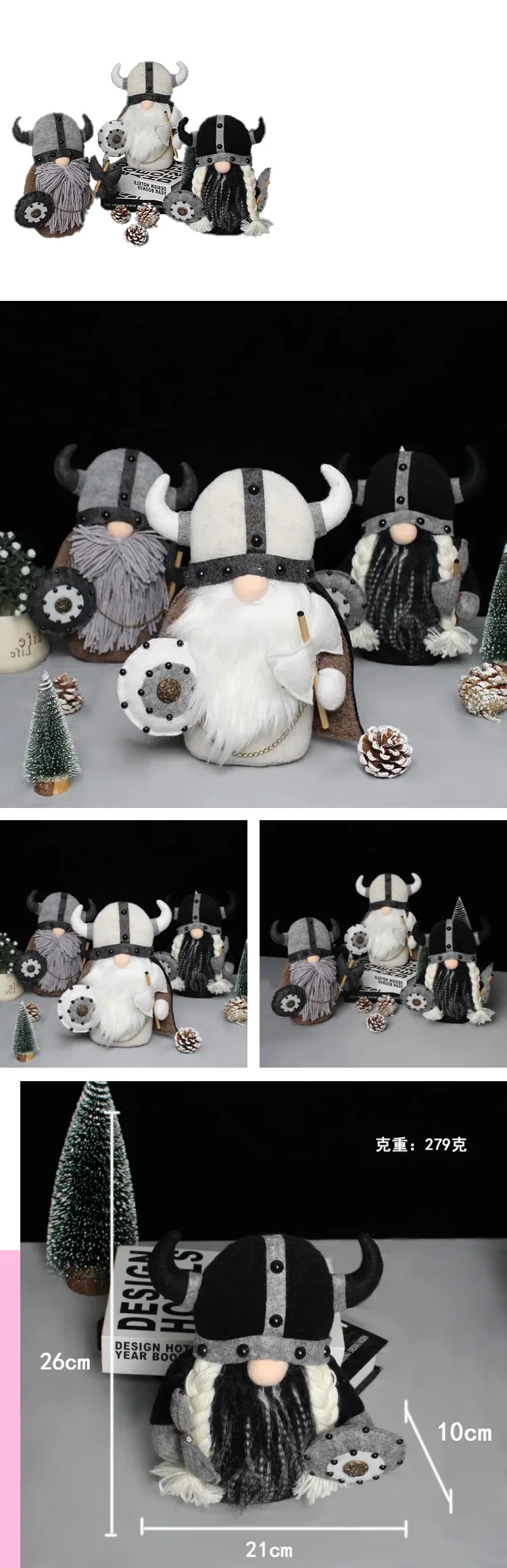 2024 Popular Viking Warrior Dwarf Plush Doll Nordic Style Plush Toy Boy ...