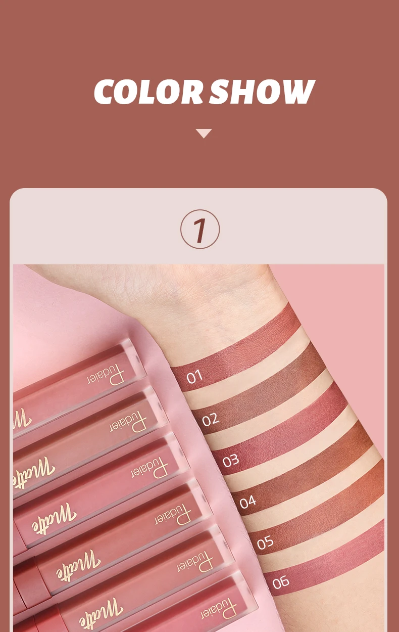 Pudaier Lip Makeup - Waterproof Matte Liquid Lipstick Set