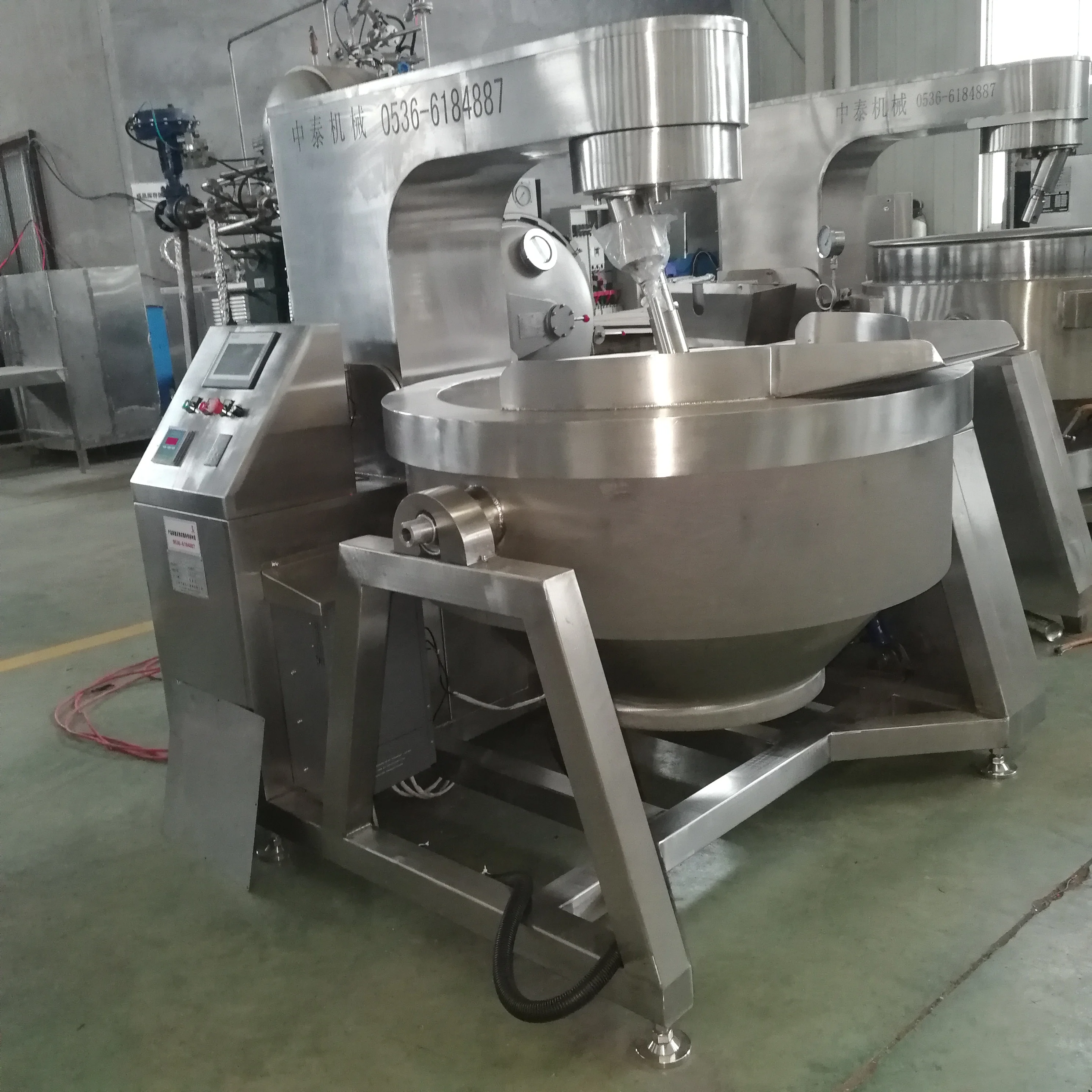Industrial Large-Scale Jacketed Cooking Kettle with Planetary Mixer