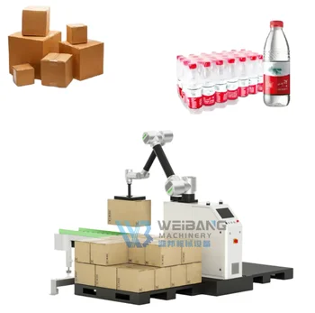 Fully Automatic Collaborative Cobot Robot Arm Palletizing With 6 Axis Arm Robot For Logistics ...