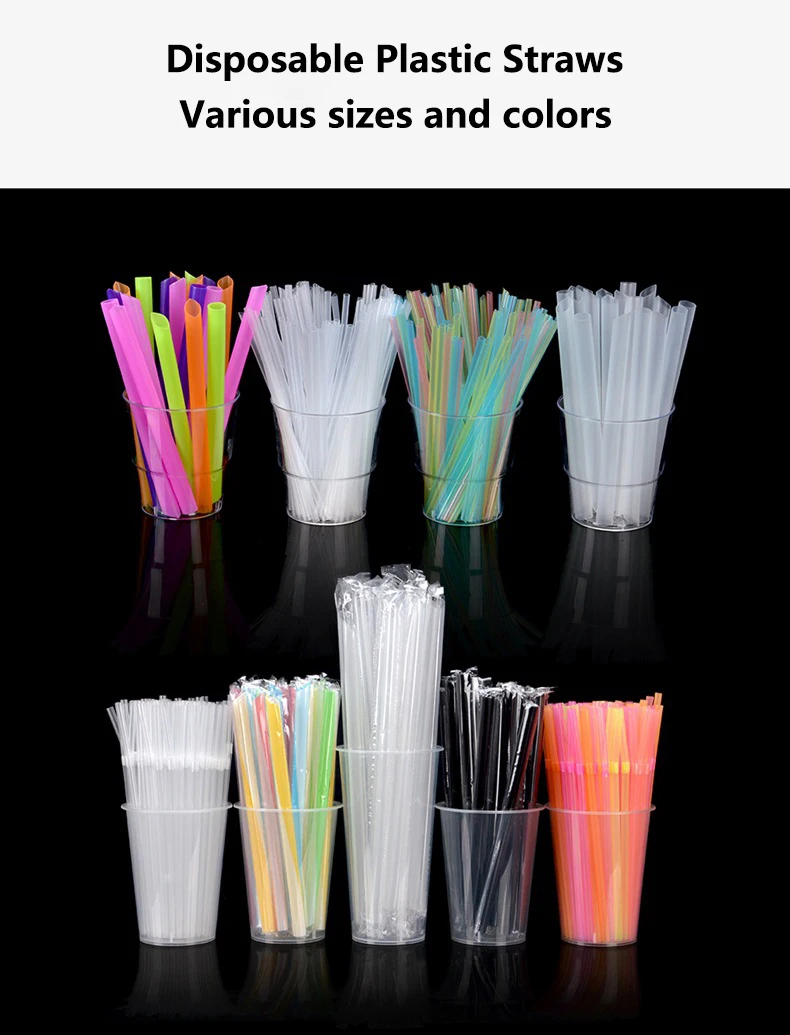 Disposable PP Plastic Straws for Bubble Tea and Smoothies