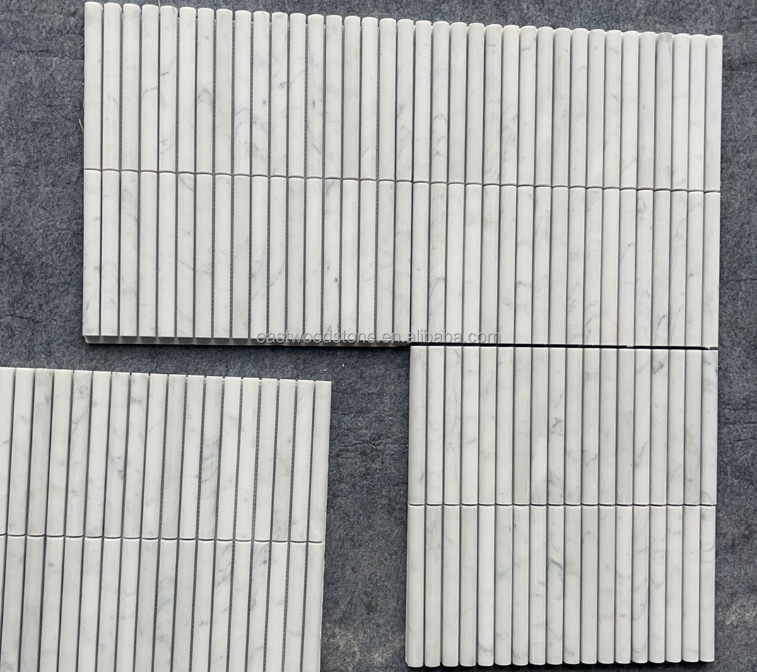 Arabescato White Marble Fluted Slabs - Custom Sizes