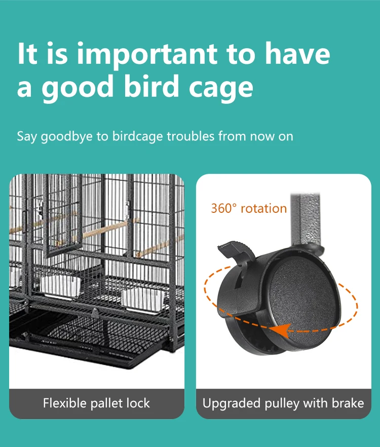 3 Levels Bird Layer Cages With 12 Stand Bars 12 Food Boxes For Parrots ...