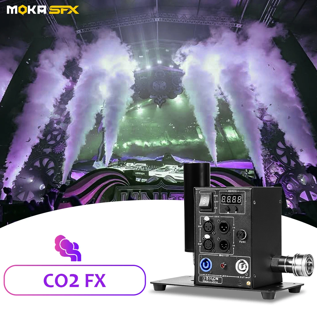 Moka Sfx Mini Dmx Control Digital Dj Fog Co2 Cryo Jets Co2 Cannon Machine| Alibaba.com