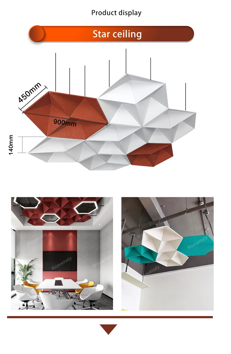 Luxury Home Sound Absorption Ceiling Lighting Noise Reduction Felt ...