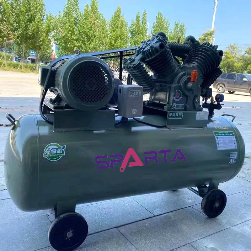 30Cfm 7.5KW 10Hp Cheap Price Portable 8Bar 12Bar Belt Driven Piston Air Compressor with 180L ...
