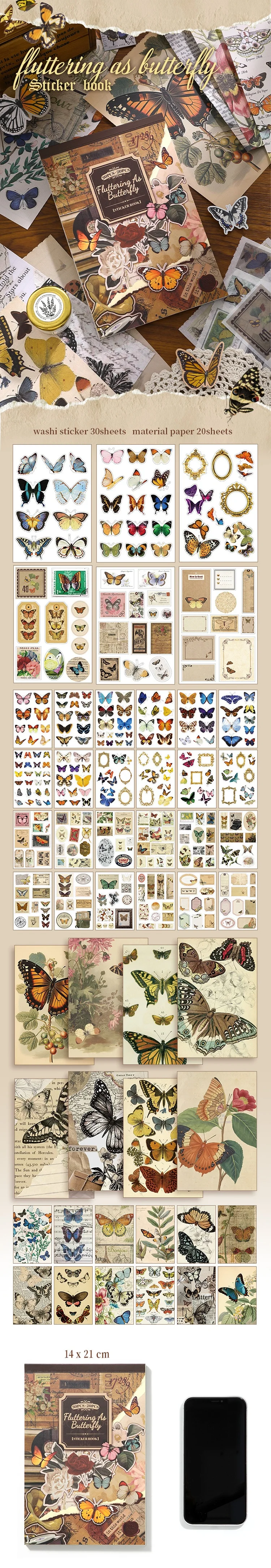 Simno Scrapbooking Stickers - Vintage DIY Decoratives