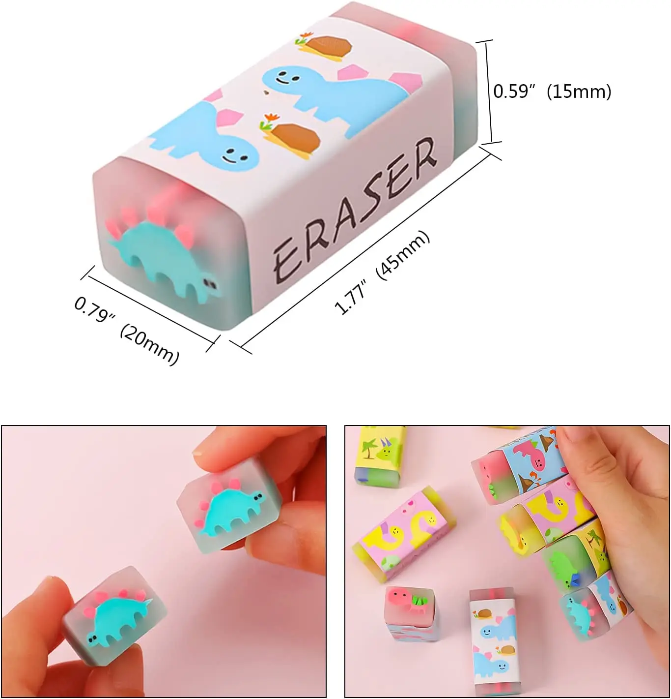 Dinosaur Eraser Cute Novelty Pencil Eraser,Funny Animal Eraser - Buy ...