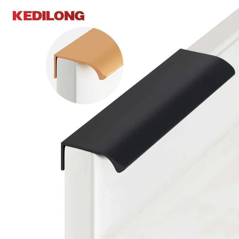 Modern Furniture Simple Edge Banding Gold Strip Handle Hidden Cabinet ...