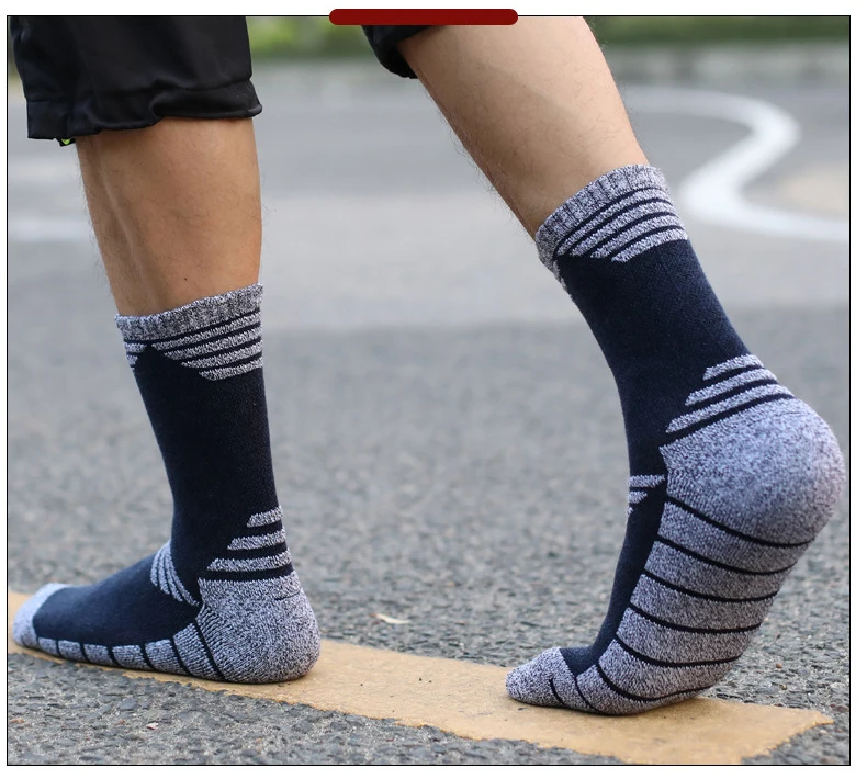 Plain Thick Waterproof Protective Socks Bamboo Cotton Cushioned Work ...